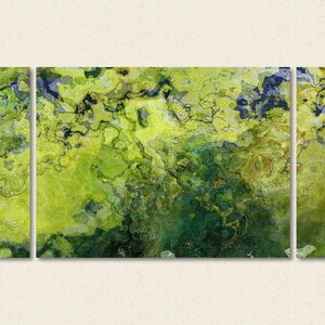 Large Triptych Abstract Art Canvas Print, 30x60 to 40x78 Abstract ...