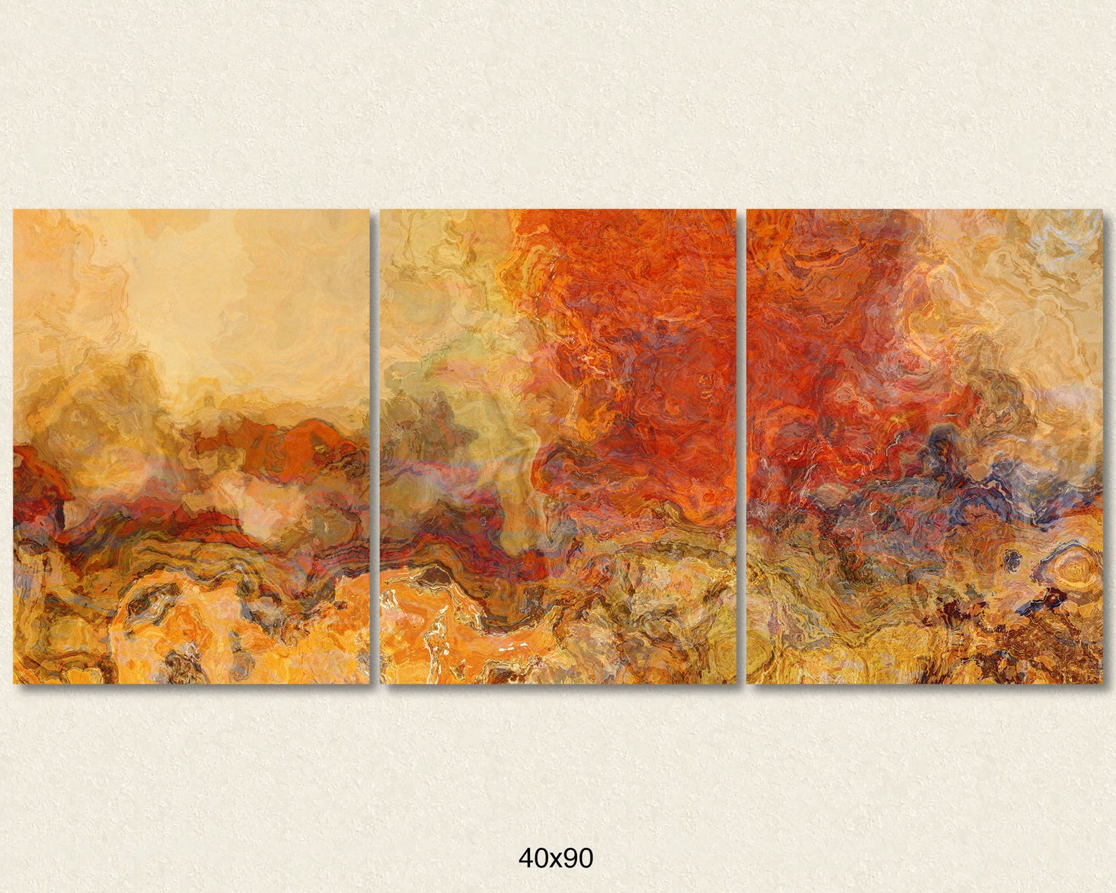 Extra Large Triptych Abstract Art 30x72 to 40x90 Giclee - Etsy