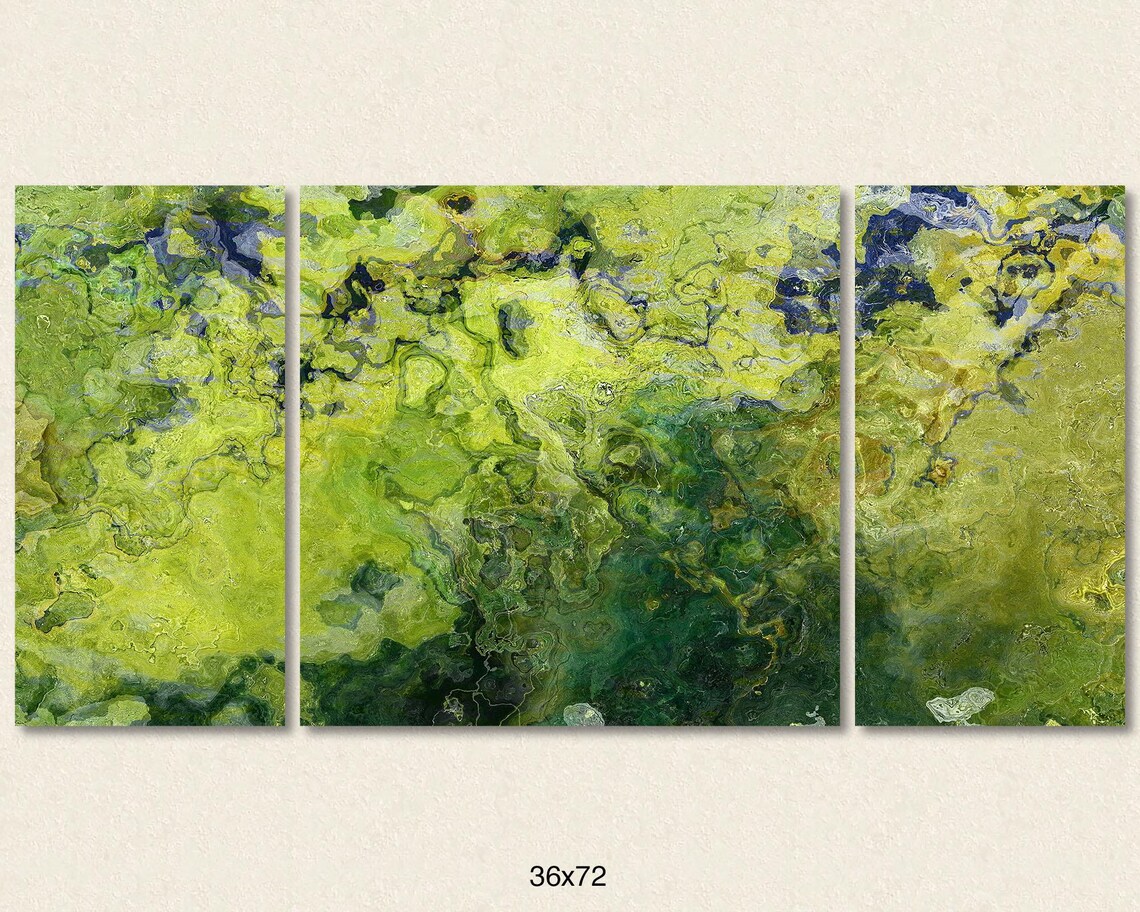 Large Abstract Triptych Canvas Print: 30x60 to 40x78, Contemporary ...