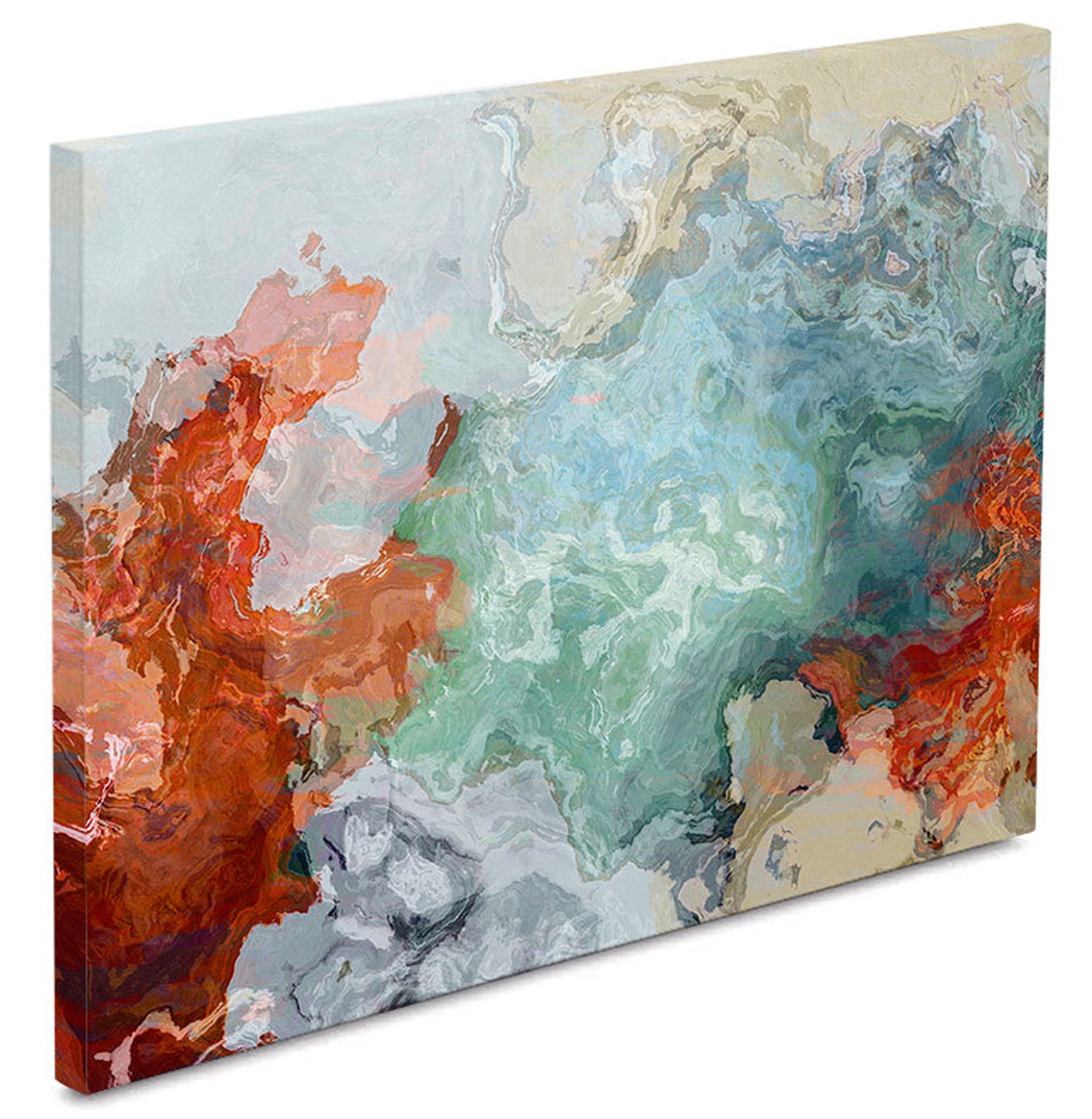 Large Triptych Abstract Expressionism Stretched Canvas Print - Etsy