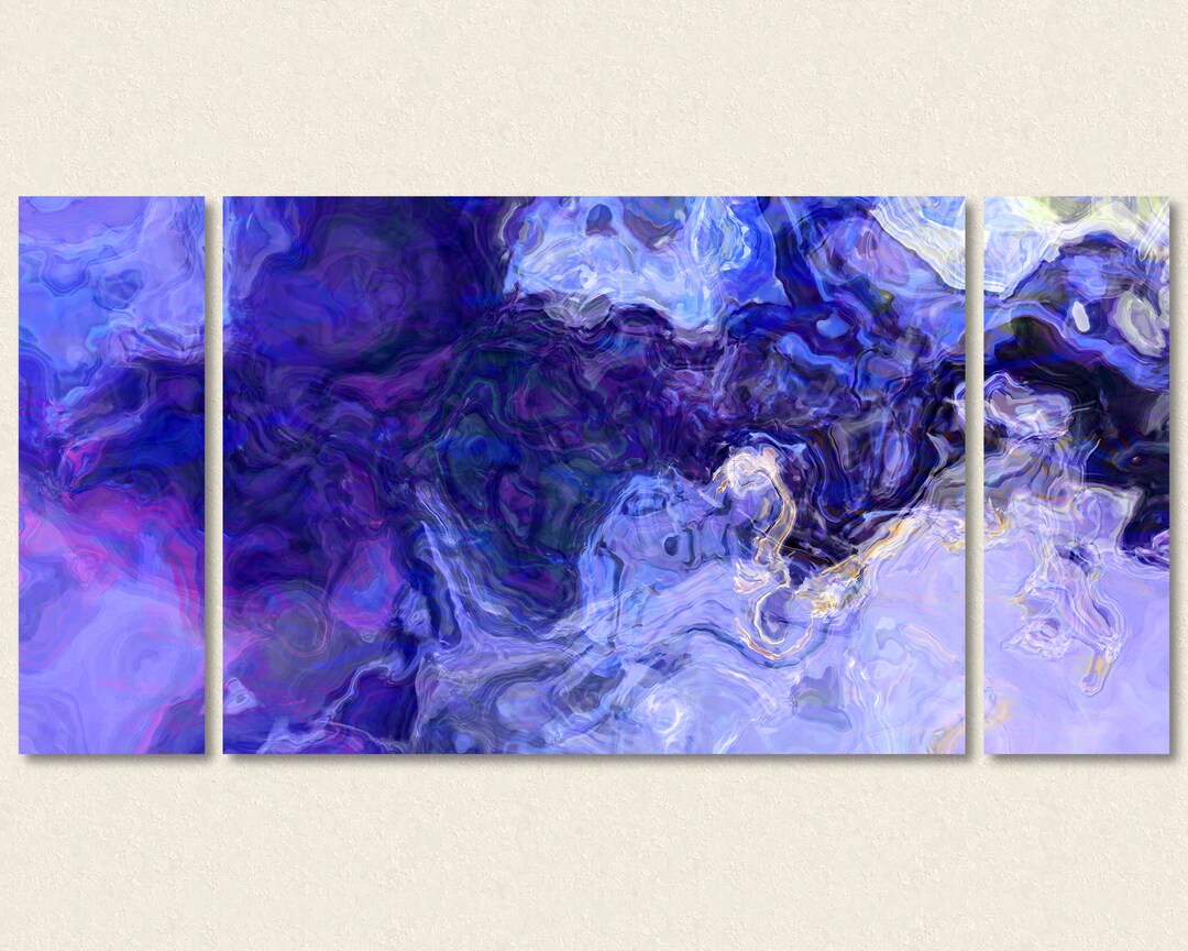 Large Abstract Triptych Canvas Print: 30x60 to 40x78, Contemporary ...