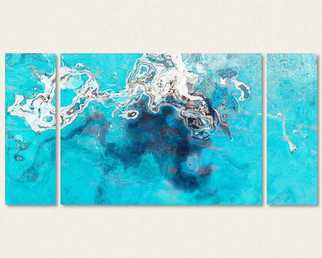 Large Triptych Abstract Art Canvas Print, 30x60 to 40x78 Abstract ...
