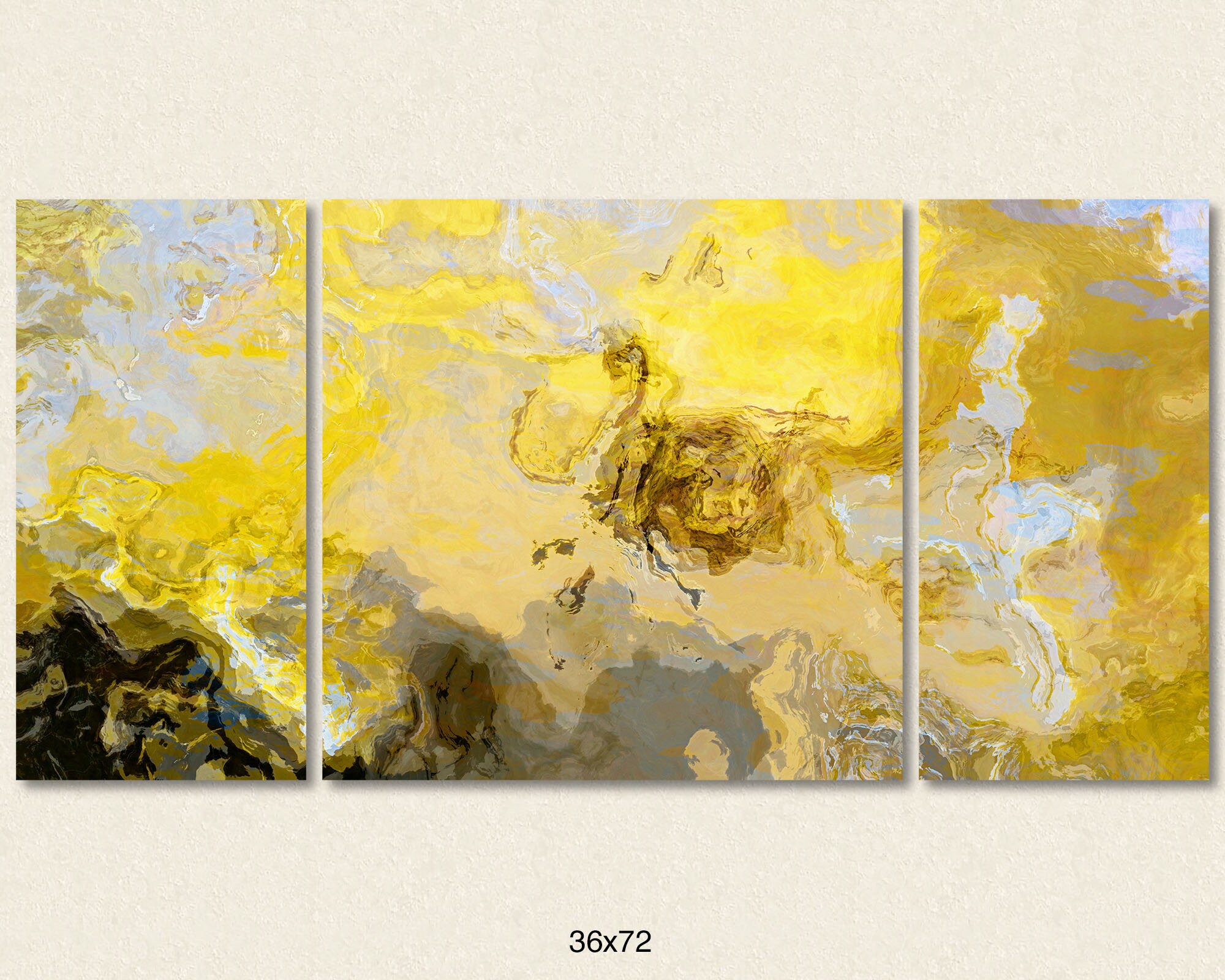 Abstract Art Print Triptych Oversize Canvas Print 30x60 to | Etsy