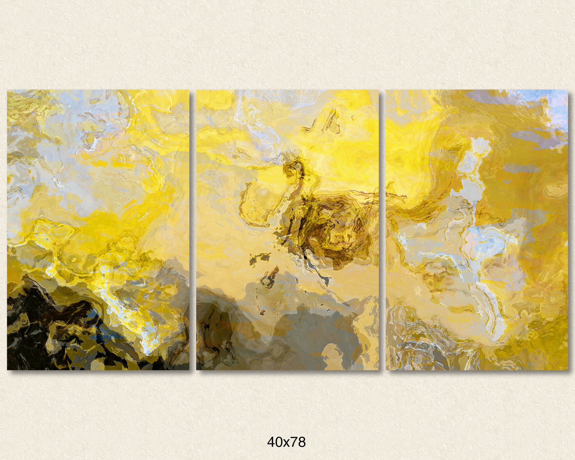 Abstract Art Print Triptych Oversize Canvas Print 30x60 to | Etsy