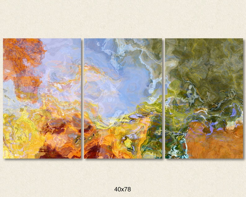 Large Abstract Art 30x60 to 40x78 Triptych Giclee Canvas - Etsy
