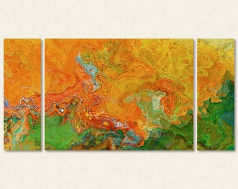 Large Triptych Abstract Expressionism Stretched Canvas Print - Etsy