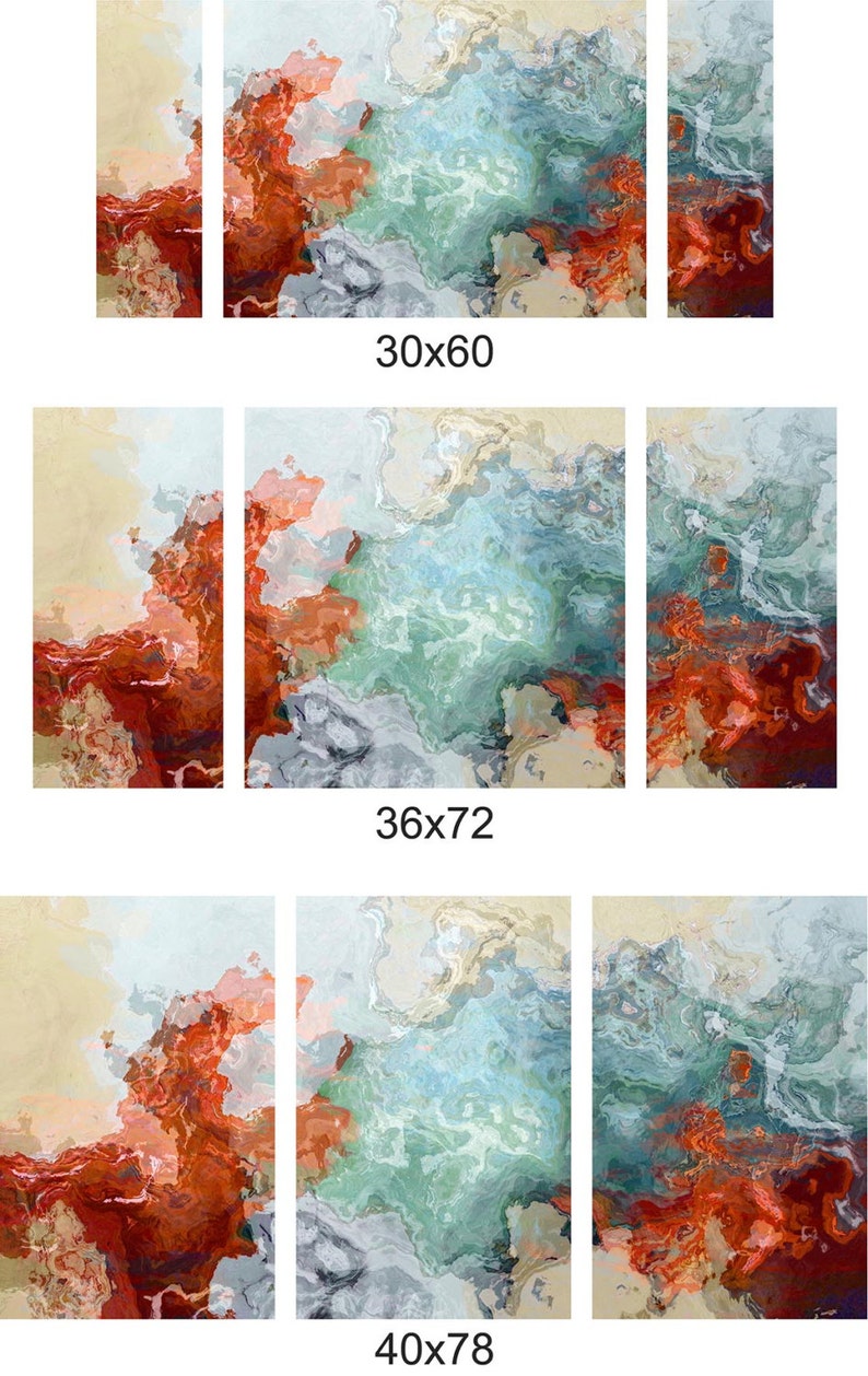 Large Triptych Abstract Expressionism Stretched Canvas Print - Etsy