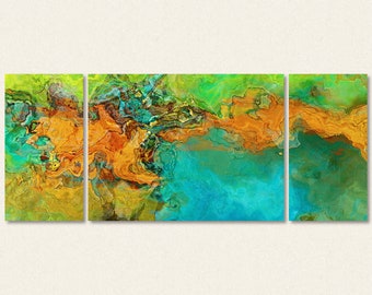Large Triptych Abstract Expressionism Stretched Canvas Print - Etsy