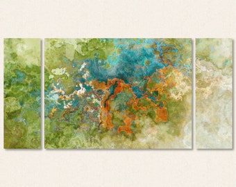 Large Triptych Abstract Expressionism Stretched Canvas Print - Etsy