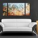 Triptych Abstract Expressionism Stretched Canvas Print, 30x60 to 40x78 in Brown, Green and Red ...