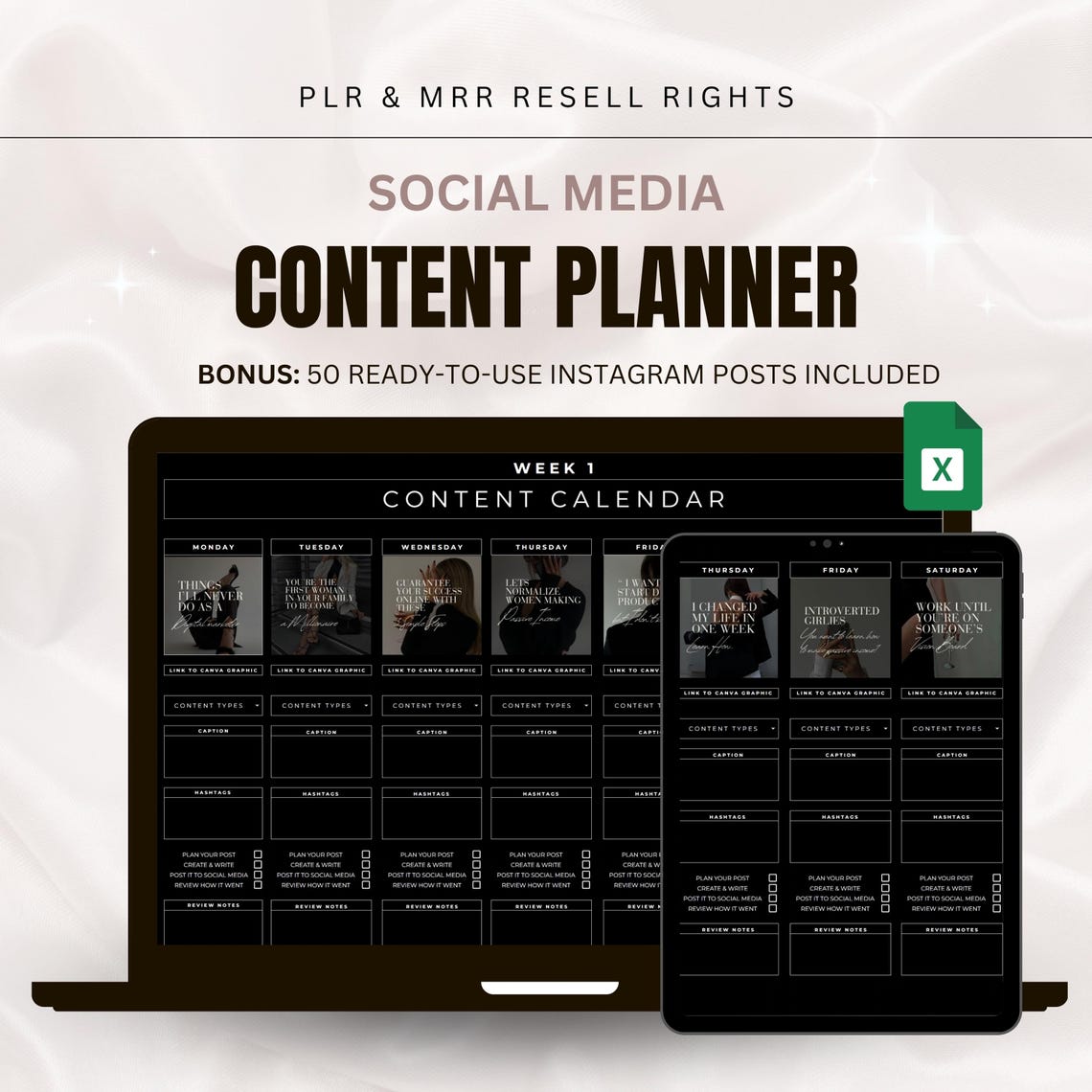 Social Media Content Calendar MRR Google Sheets Template Social Media ...