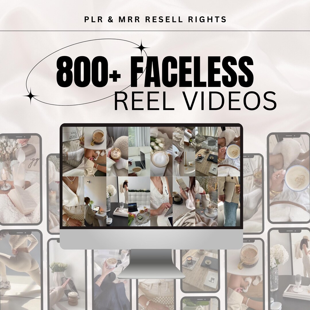 Aesthetic Faceless Reels: 800+ Instagram Video Templates (PLR & MRR) - Etsy