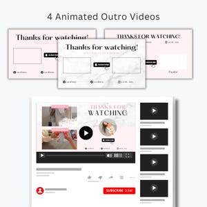 Pink Marble Youtube Branding Kit 14 Templates for Beauty Fashion ...