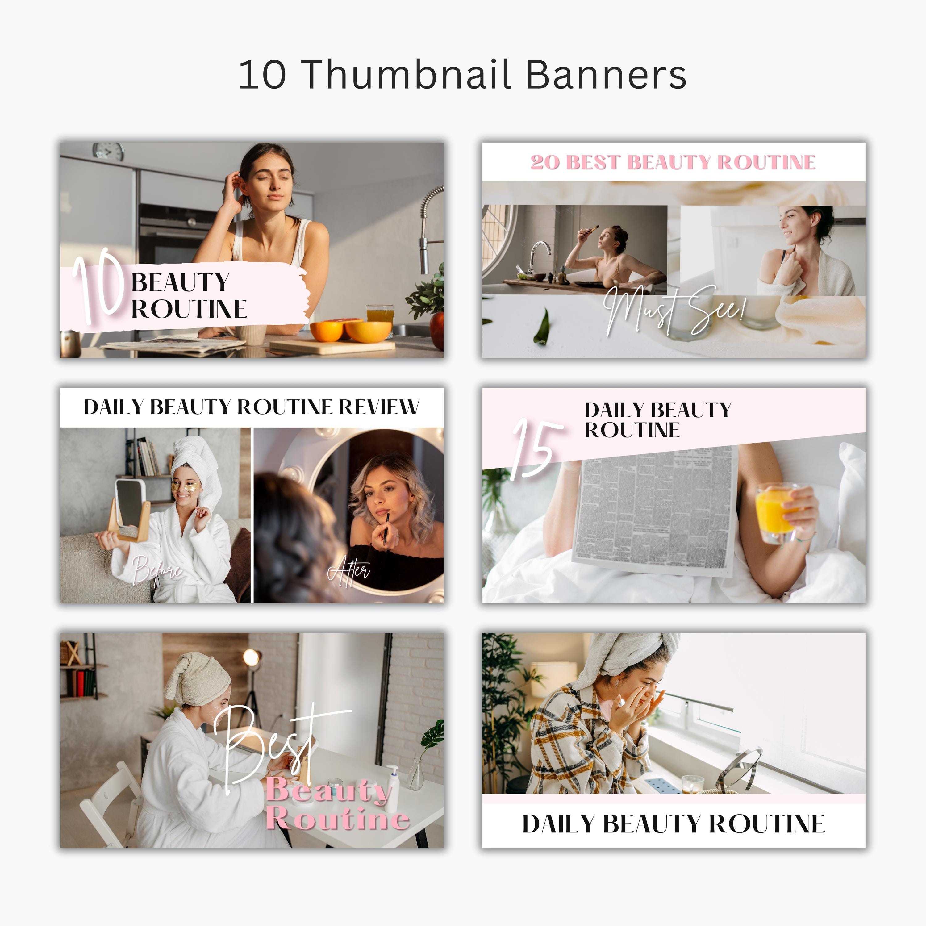 Pink Marble Youtube Branding Kit 14 Templates for Beauty Fashion ...