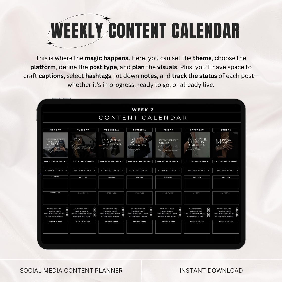 Social Media Content Calendar MRR Google Sheets Template Social Media ...