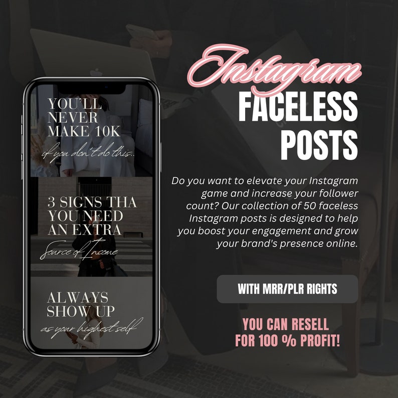 Bundle 50 Faceless Instagram Posts Social Media Marketing Pack ...