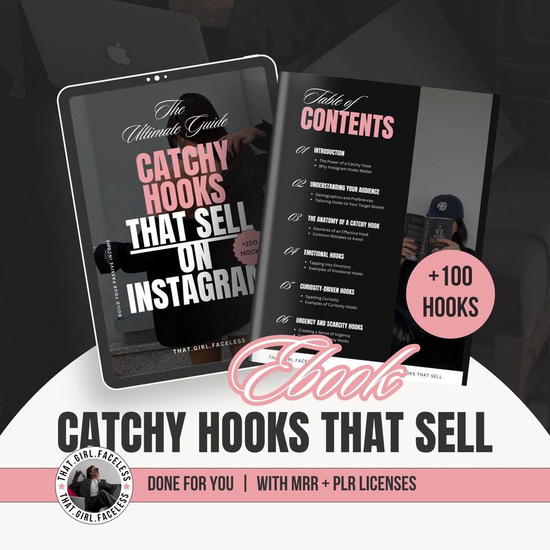 The Catchy Hooks That Sell 100 Hooks for Social Media Master Resell ...