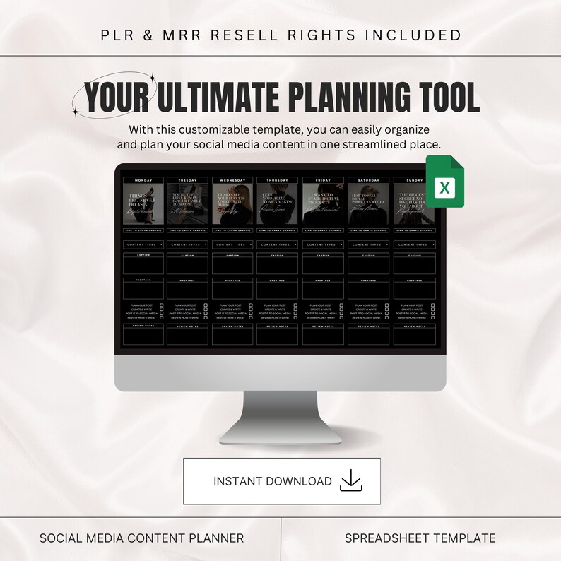 Social Media Content Calendar MRR Google Sheets Template Social Media ...