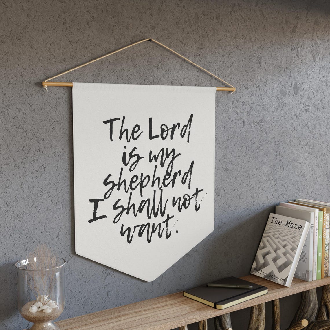 Psalm 23:1 Christian Banner, Scripture Wall Flag, Prayer Room Decor - Etsy