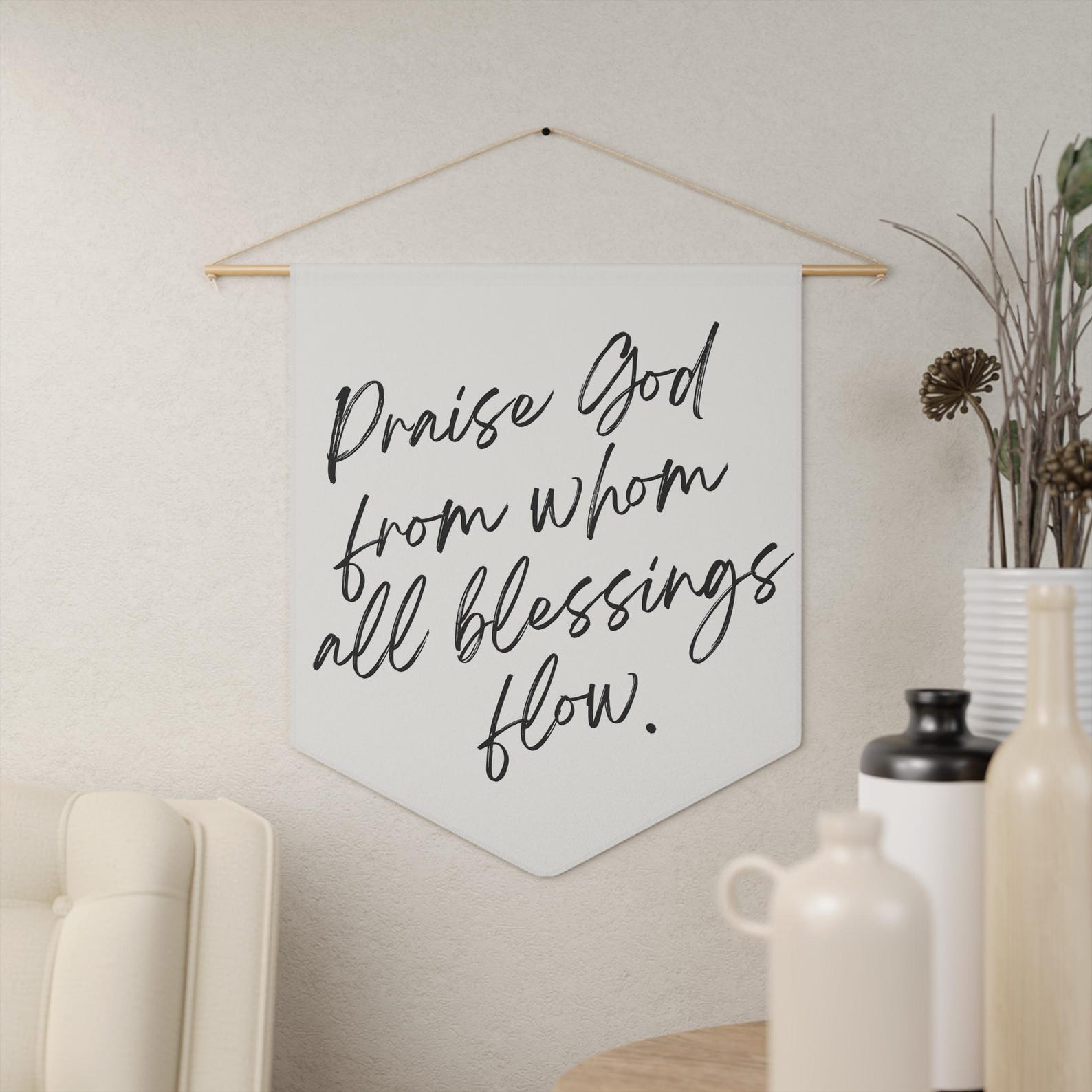 Praise God From Whom All Blessings Flow Banner, Handwritten Hymn Wall ...