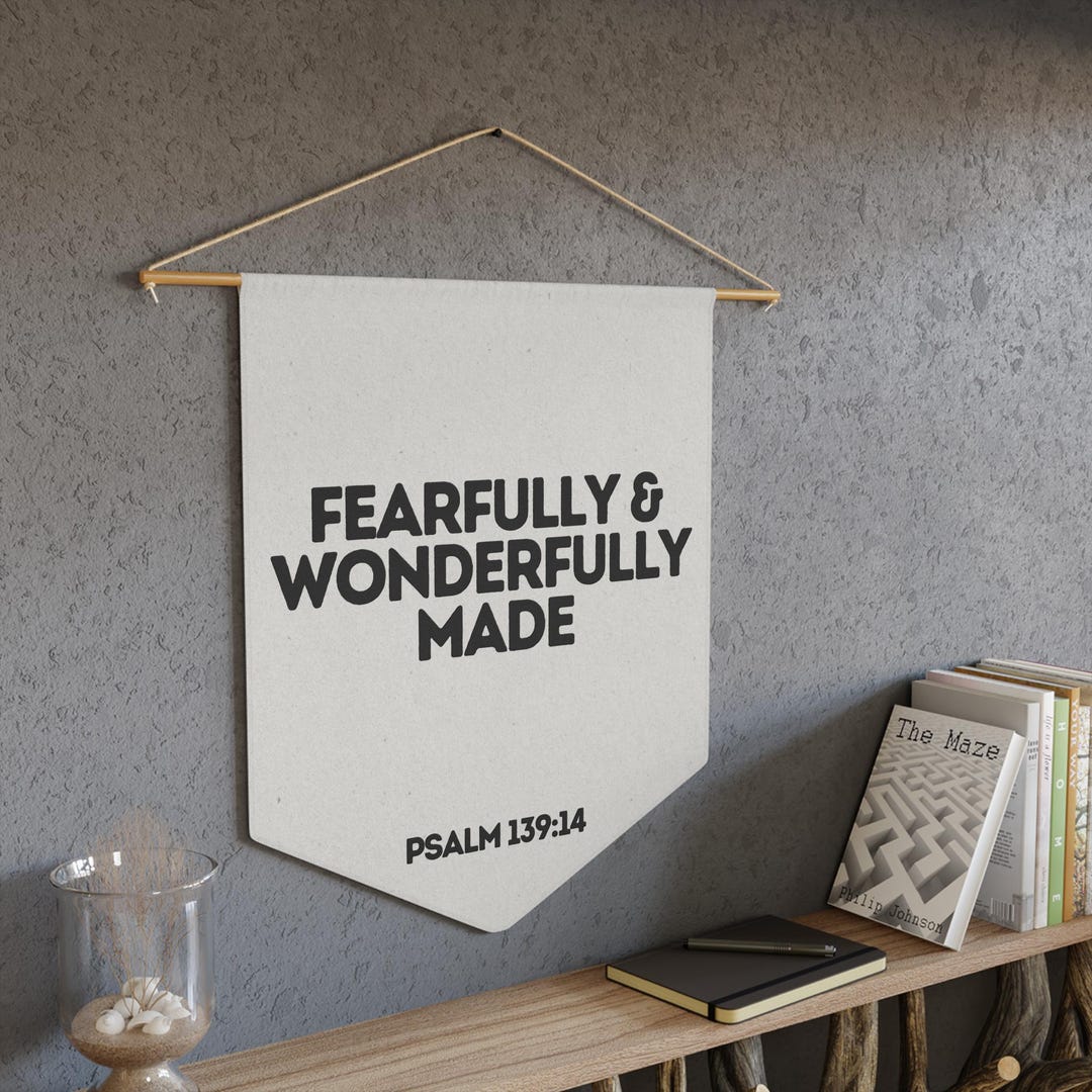 Fearfully & Wonderfully Made Wall Banner, Psalm 139:14 Christian ...