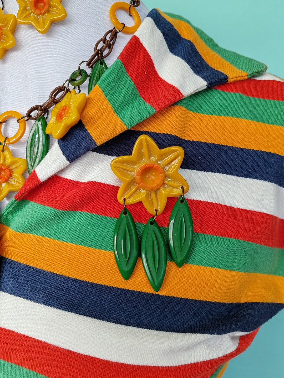 New Dreaming of Daffodils 1940s Inspired Cascade Brooch and Earrings ...