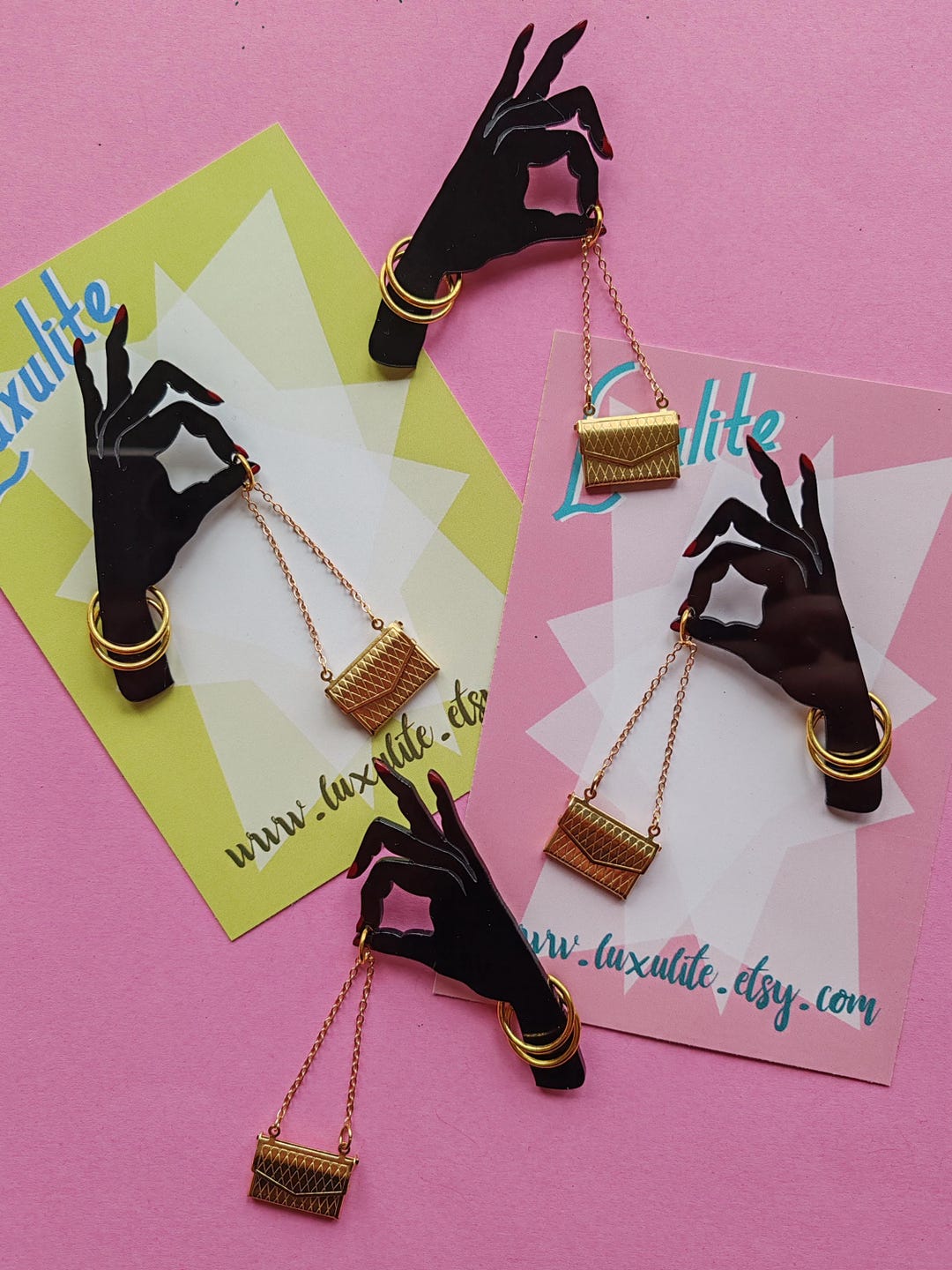 Mini Shadow Hand Locket - 1940s 50s Style Novelty Hand Silhouette and ...