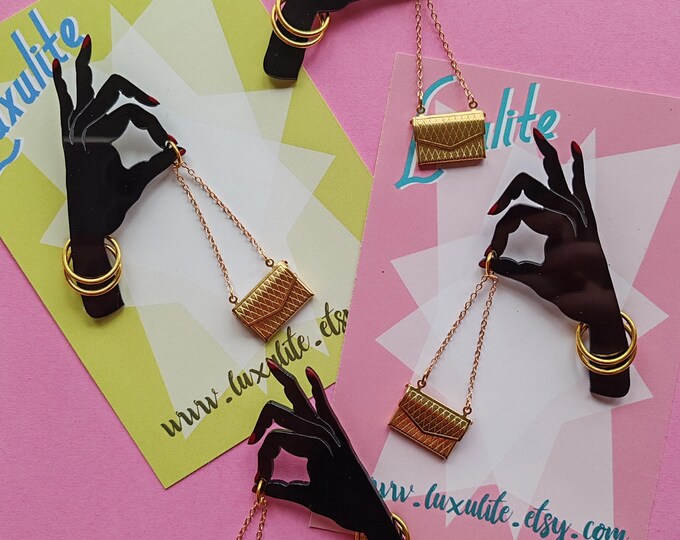 Mini Shadow Hand Locket - 1940s 50s Style Novelty Hand Silhouette and ...