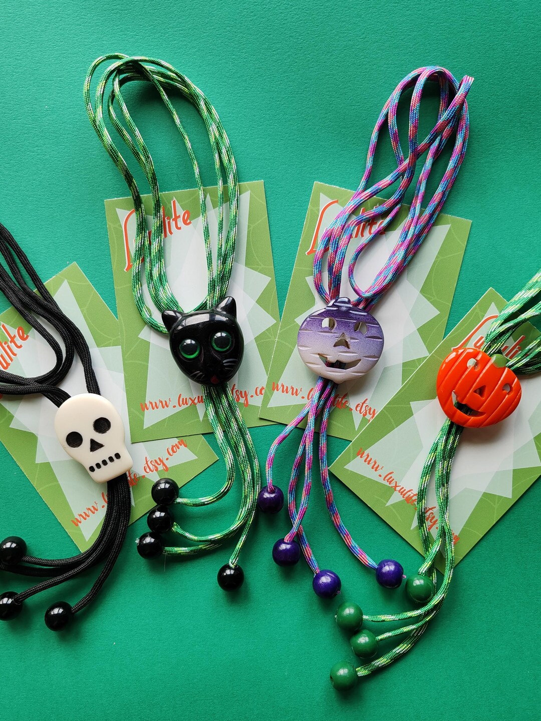 Halloween Bolo! Novelty Faux Bakelite Cat Skull Pumpkin or Turnip ...