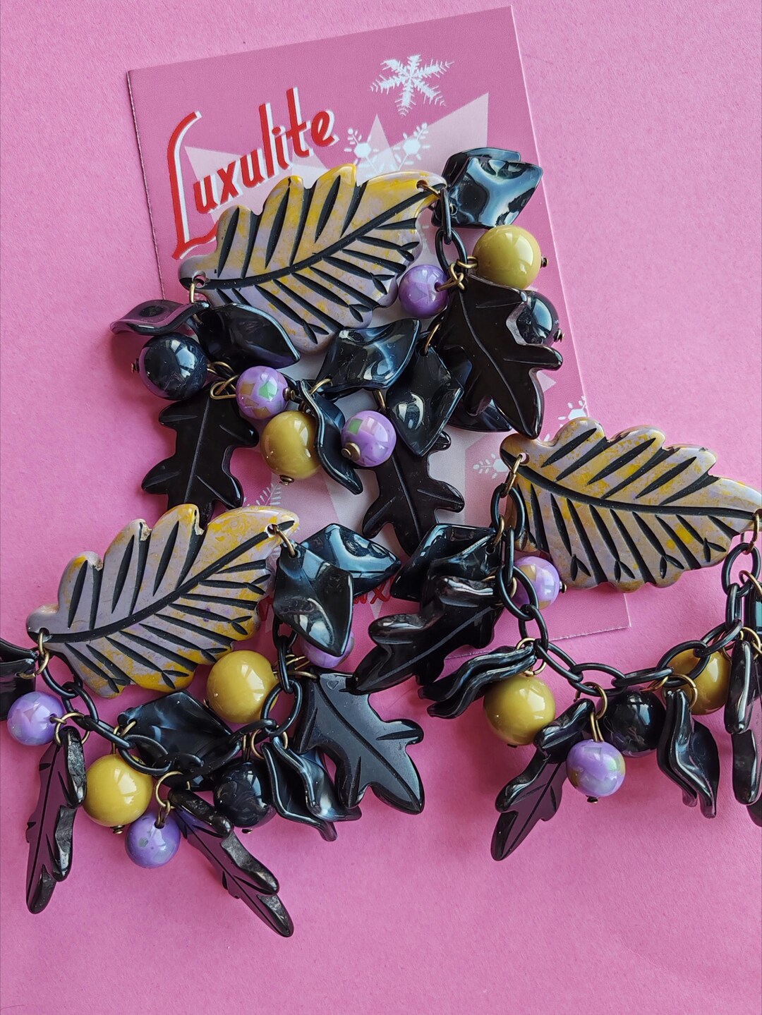 Autumn Leaves 1940's Inspired Handmade Bakelite Fakelite Style Novelty ...