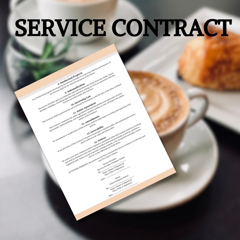 Service Contract PDF File - Etsy