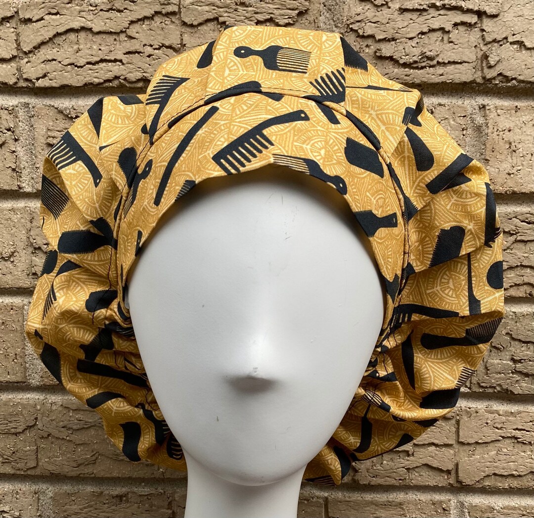 Satin Lined Bouffant Scrub Cap - African American Hair Combs 0156L - Etsy