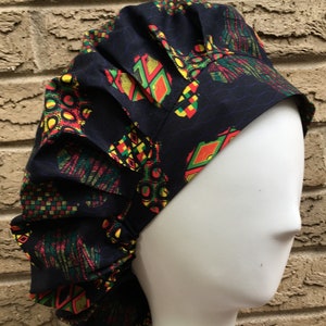 Satin Lined Scrub Caps Larger Bouffant Hats Afro American Black Women ...