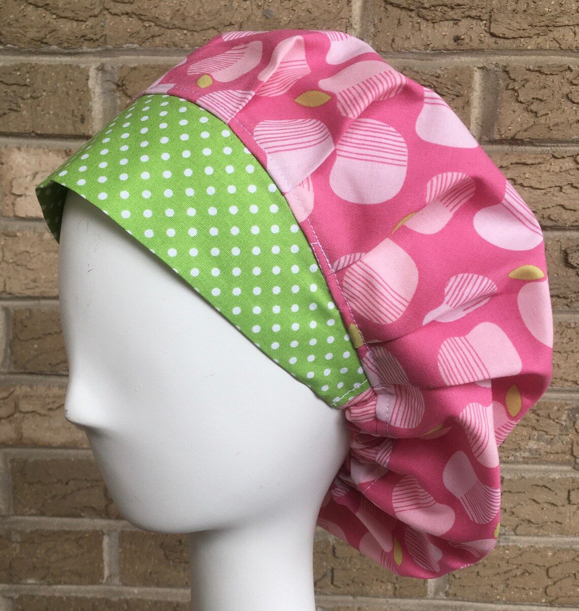 Bouffant Scrub Cap Hat for Women Apples on Pink Hat 0001 | Etsy