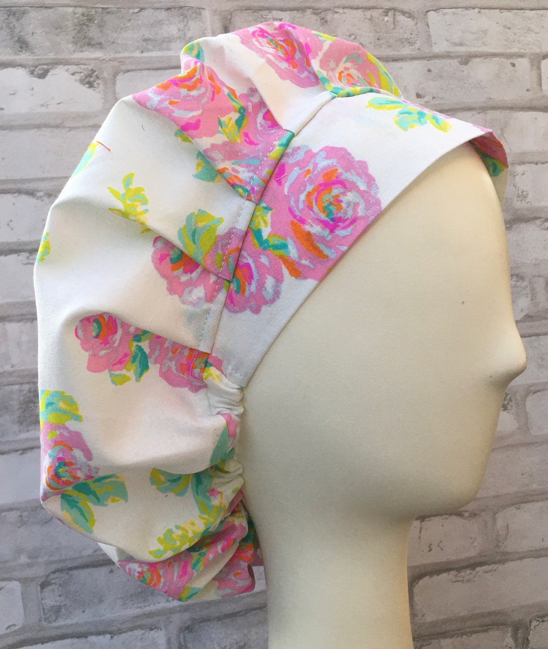 Bouffant Scrub Hat Cap for Women Pink Roses 0062 - Etsy