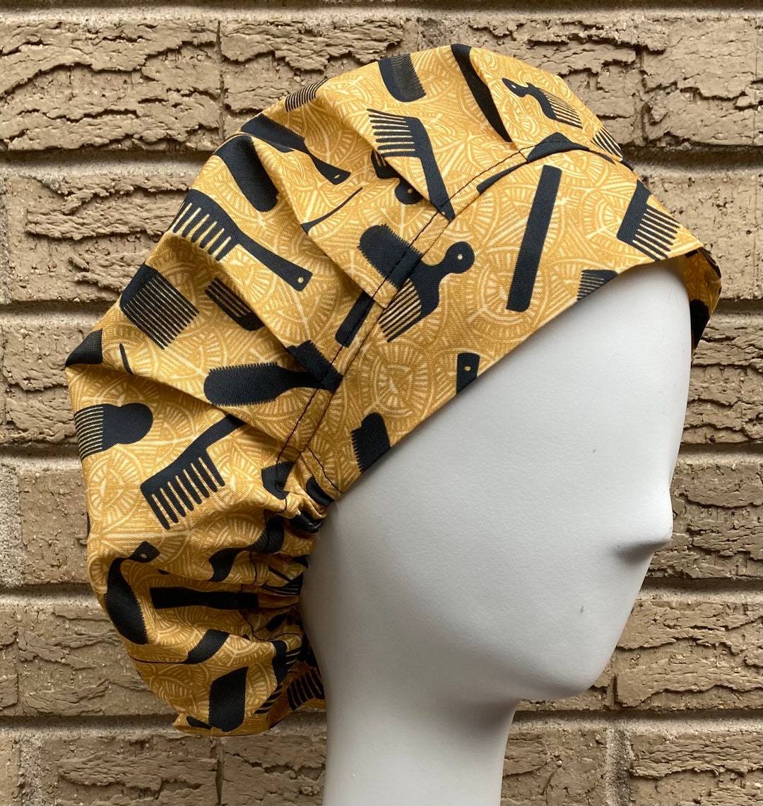 Bouffant Scrub Cap - African American Hair Combs 0156 - Etsy