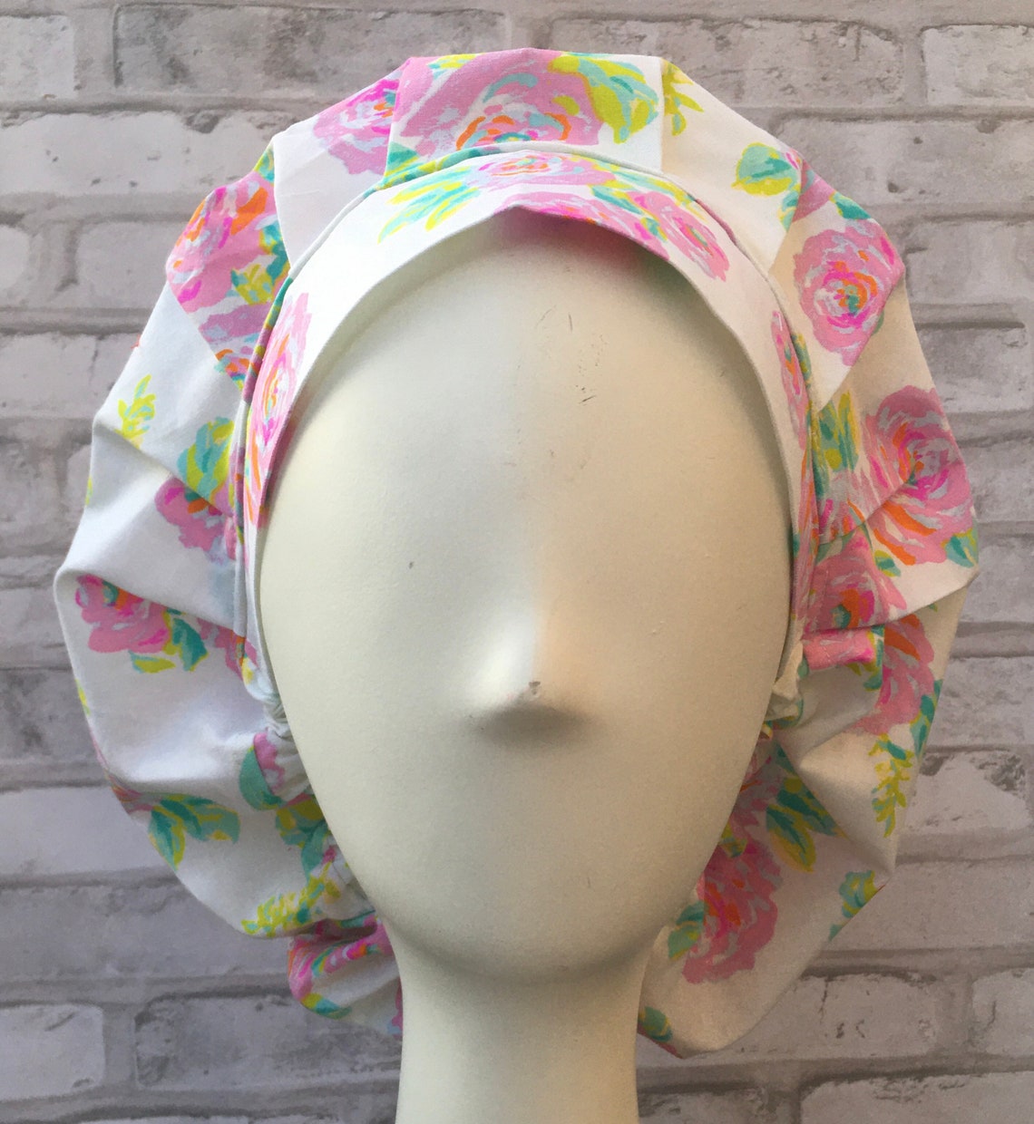 Bouffant Scrub Hat Cap for Women Pink Roses 0062 - Etsy