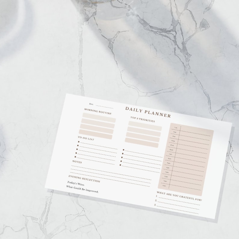 Printable Daily Planner PDF | A4 Landscape Minimalist Planner | To-do ...