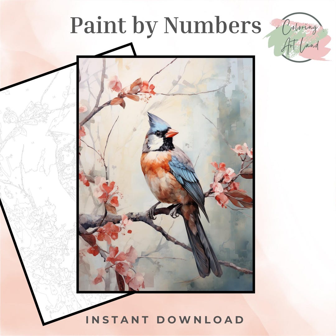 Bird Paint by Numbers, Animal Coloring Pages, Color by Numbers, Adults ...
