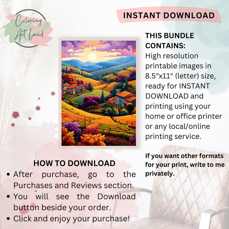 25 Landscape Paint by Numbers, Landscape Coloring Pages, Color by ...