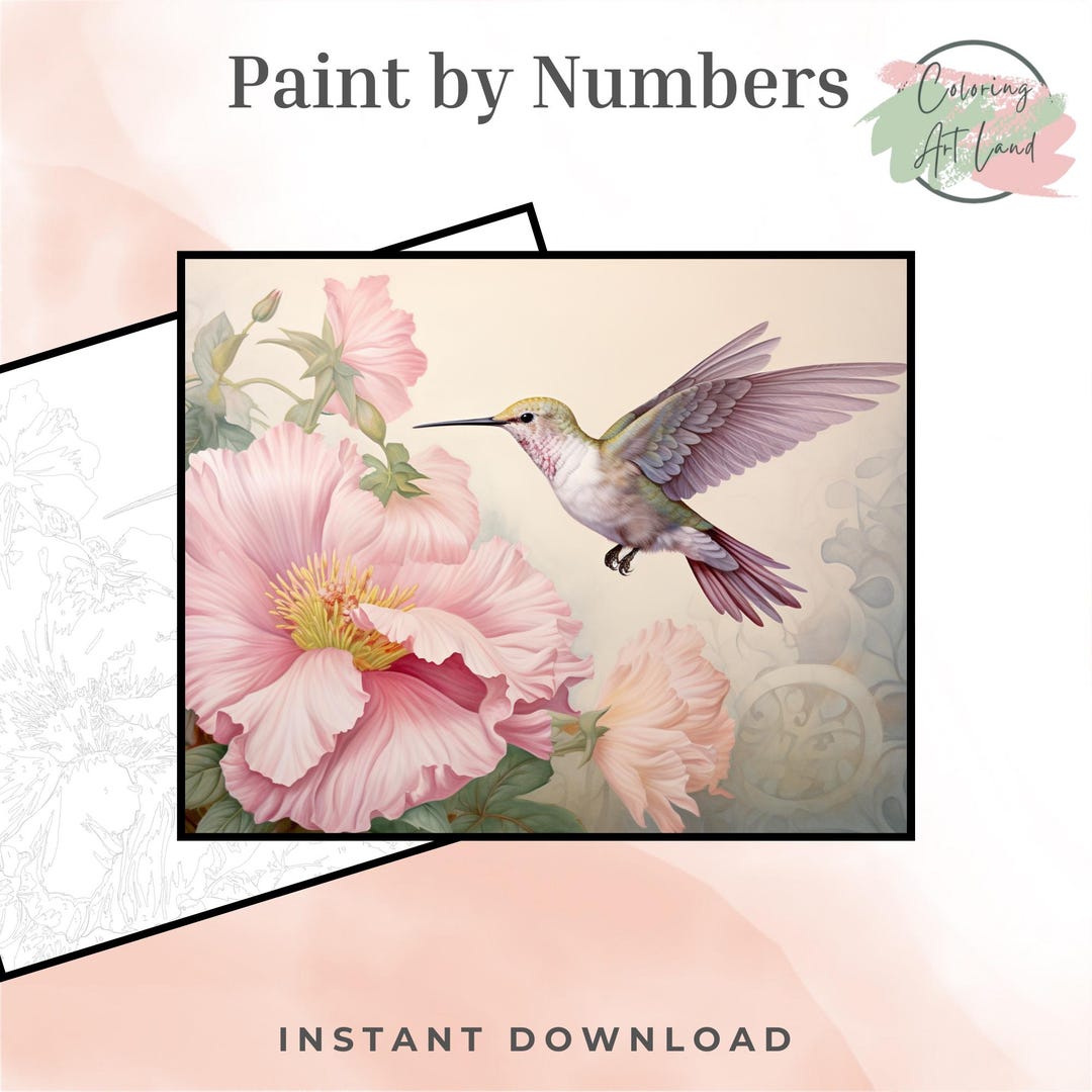 Beautiful Hummingbird Paint by Numbers, Animal Coloring Pages, Color by ...