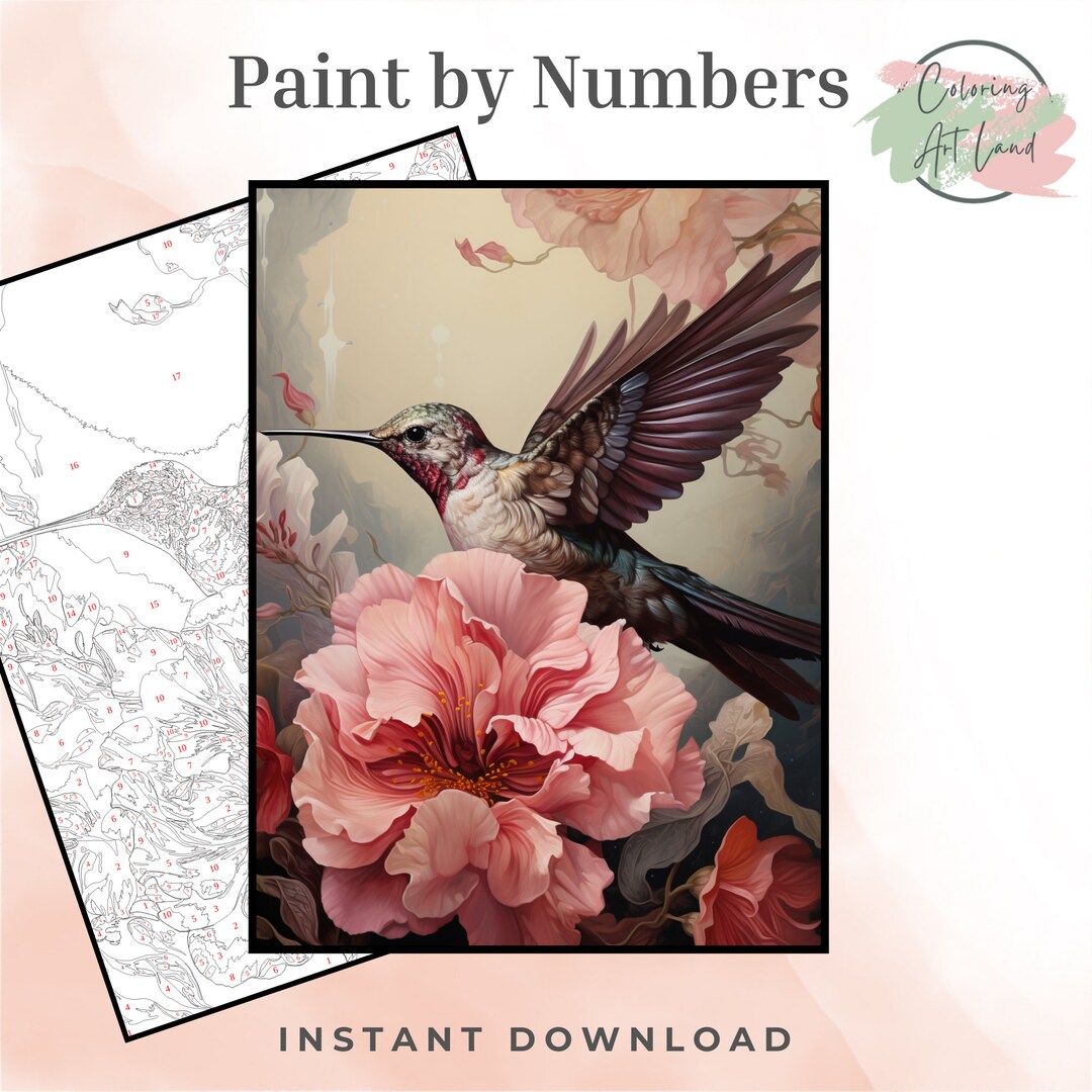 Beautiful Hummingbird Paint by Numbers, Animal Coloring Pages, Color by ...