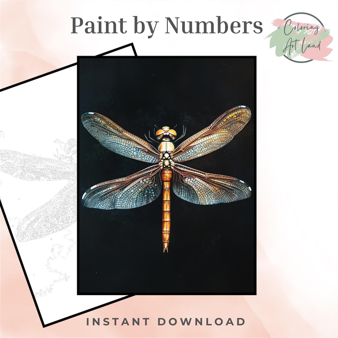 Beautiful Dragonfly Paint by Numbers, Animal Coloring Pages, Color by ...