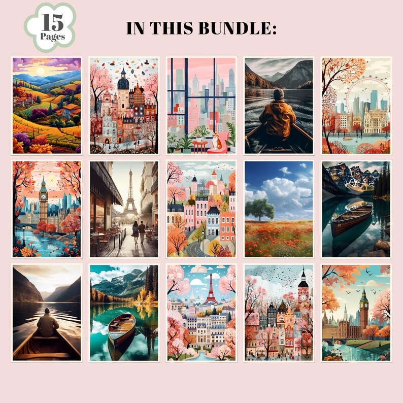 15 Landscape Paint by Numbers, Landscape Coloring Pages, Color by ...