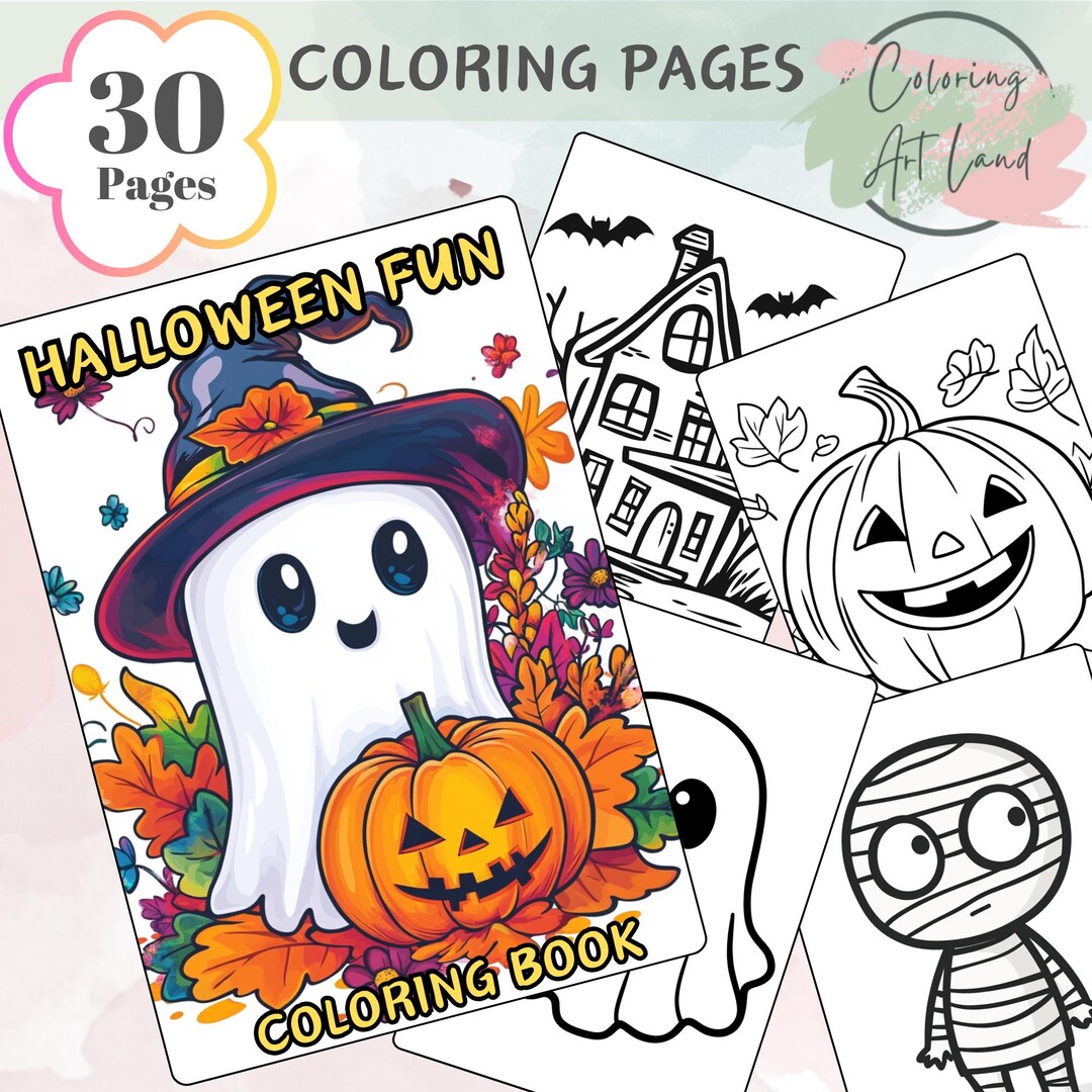 30 Printable Halloween Coloring Pages for Kids, Coloring Book, Toddlers ...