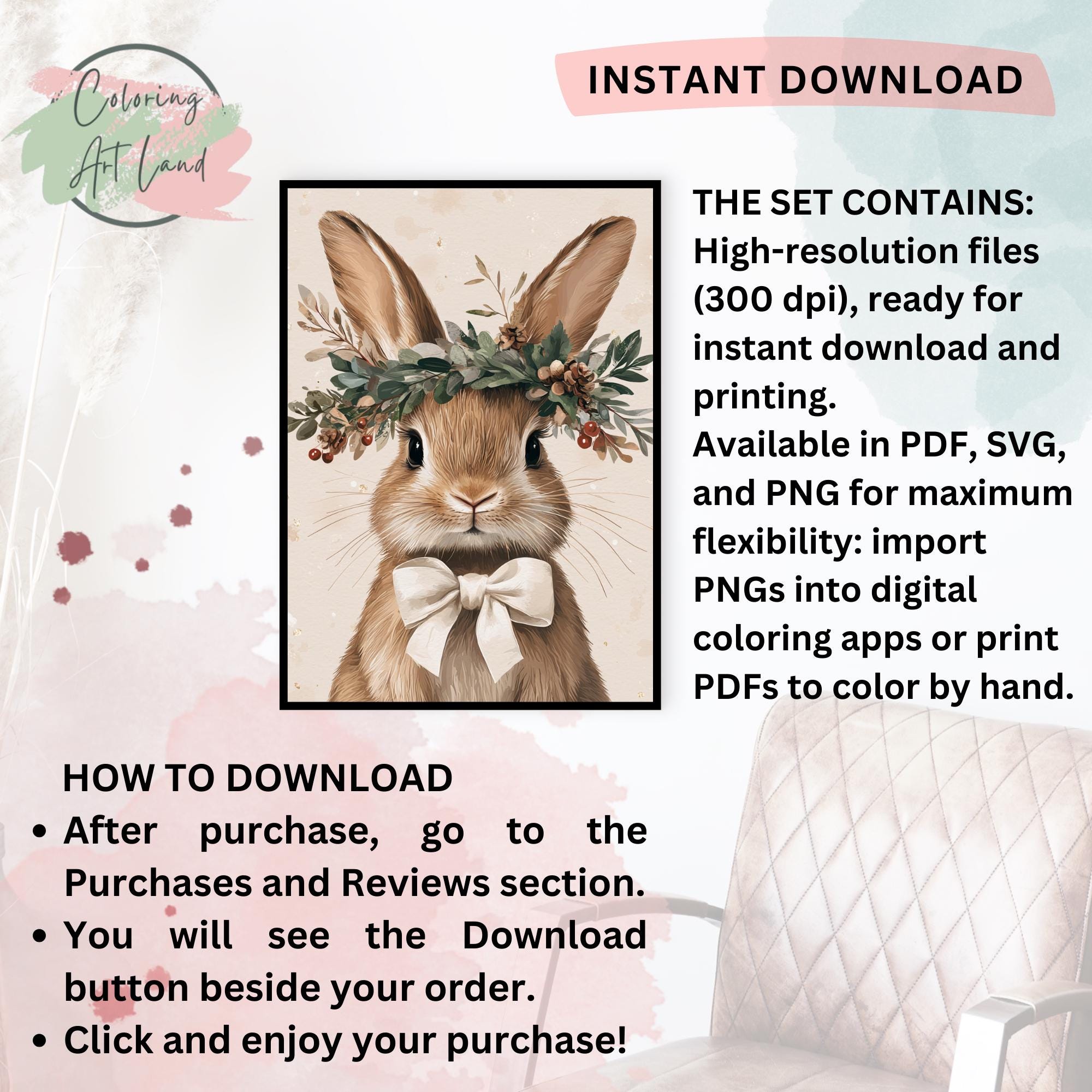Color by Numbers Cute Bunny, Coloring Activity, Adults Coloring Pages ...