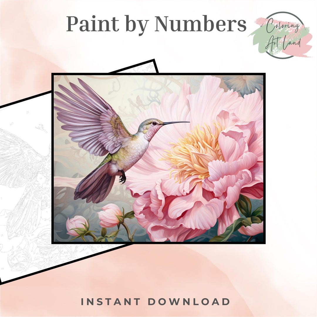 Beautiful Hummingbird Paint by Numbers, Animal Coloring Pages, Color by ...