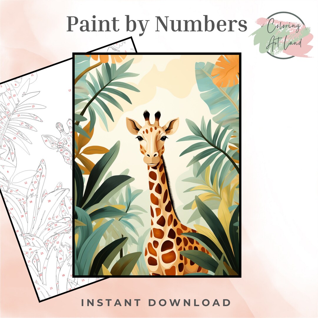 Giraffe Paint by Numbers, Animal Coloring Pages, Color by Numbers ...