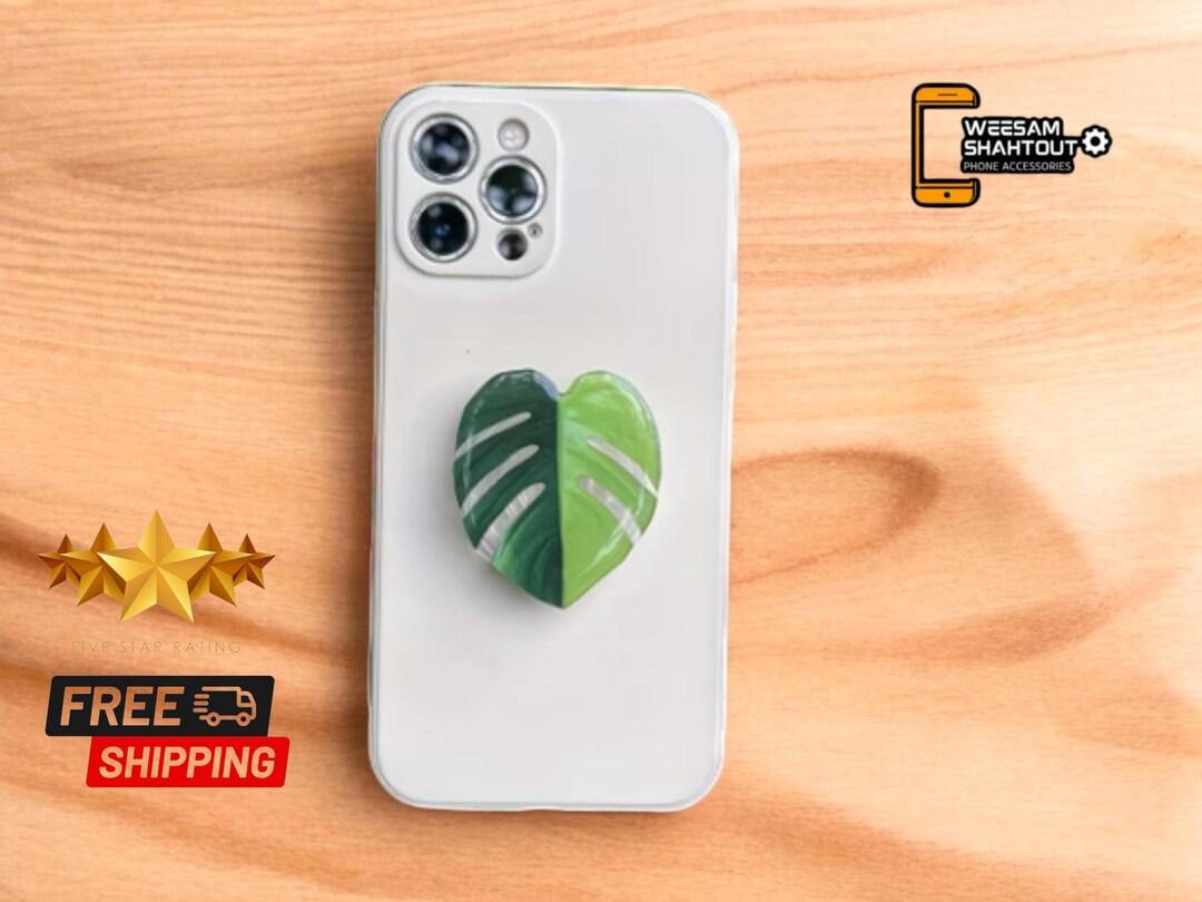Plant Socket Folding Grip | Cute Pretty Leaf | Acrylic Phone Holder ...