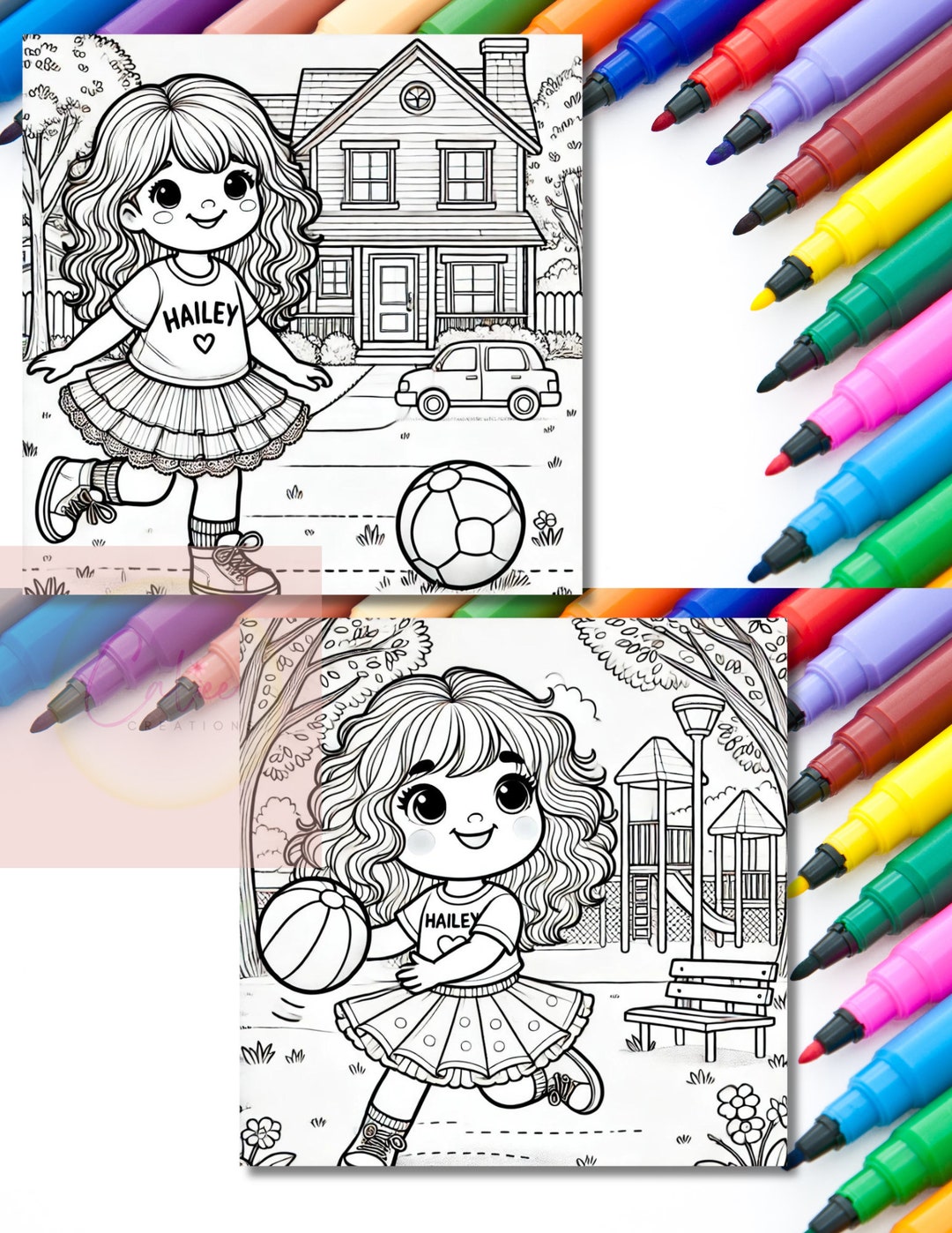 Coloring Book Hailey Outdoor Fun - Etsy